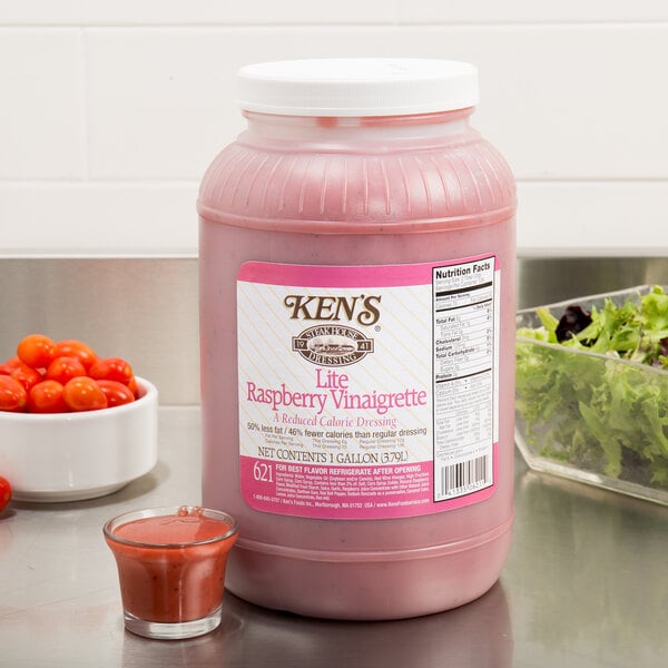 Ken's Foods 1 Gallon Lite Raspberry Vinaigrette Dressing
