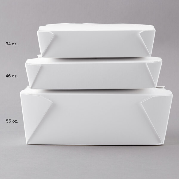 Fold-Pak 09BPWHITEM Bio-Pak 8" x 4" x 3" White Microwavable Paper #9 ...