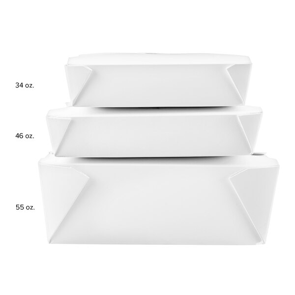 Fold-Pak 09BPWHITEM Bio-Pak 8" x 4" x 3" White Microwavable Paper #9 ...