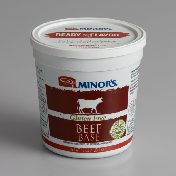 Minor's 1 lb. Gluten-Free All-Natural Beef Base - 6/Case