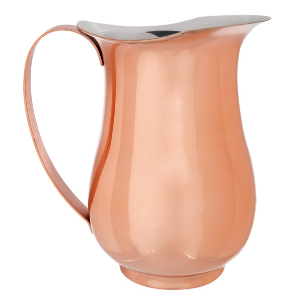 Acopa 64 oz. Satin Copper Stainless Steel Slender Bell Pitcher