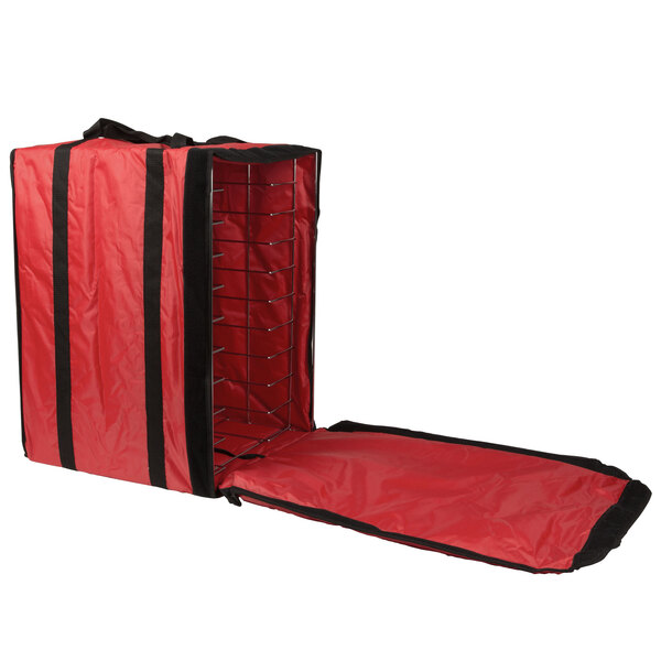 American Metalcraft PB1926 Standard Red Nylon Pizza Delivery Bag with ...