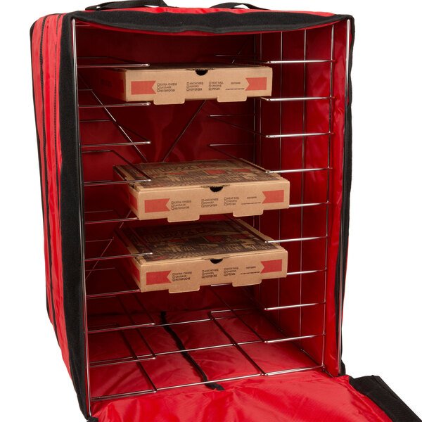American Metalcraft PB1926 Standard Red Nylon Pizza Delivery Bag with ...