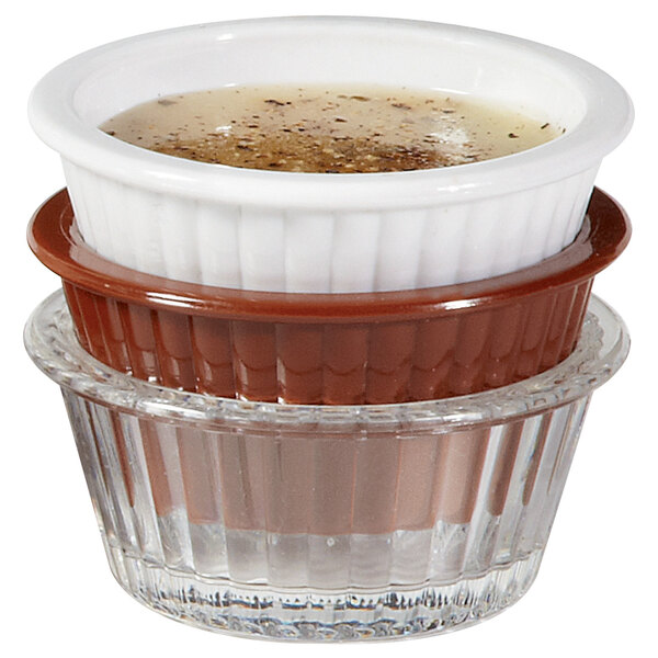 GET ER-001-W 1 oz. White Fluted SAN Plastic Ramekin - 48/Case