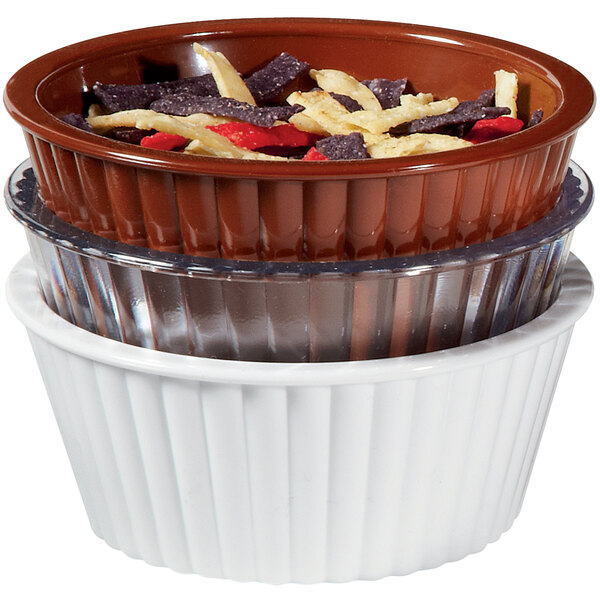 GET ER-404-W 4 oz. White Fluted SAN Plastic Ramekin - 48/Case