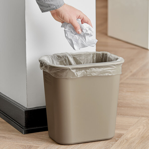 Rubbermaid FG295500BEIG 13 Qt. / 3.25 Gallon Beige Rectangular ...