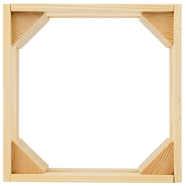 Frilich 5ST056 9" x 9" x 4 1/8" Square Untreated Wood Display Frame / Riser