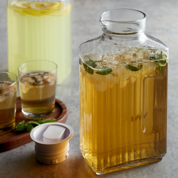 Anchor Hocking 93221AHG17 Bistro 64 oz. Glass Pitcher with Stopper - 4/Case