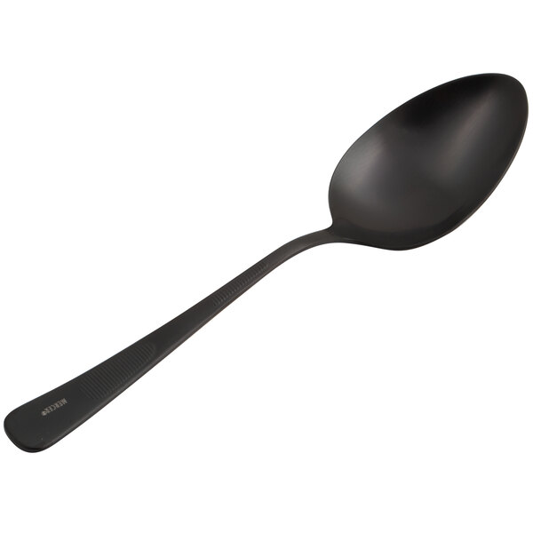 Mercer Culinary M35138BK 1.3 oz. Black Solid Bowl 9" Plating Spoon