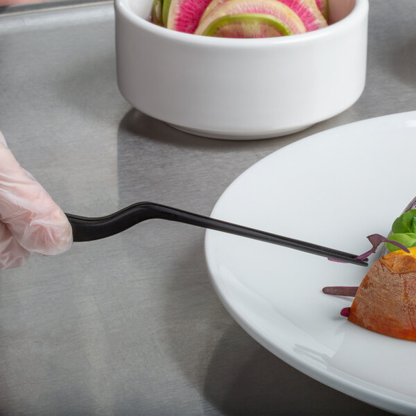 Mercer Culinary M35236BK Precision Plus 6 1/2" Black Offset Tip Plating ...