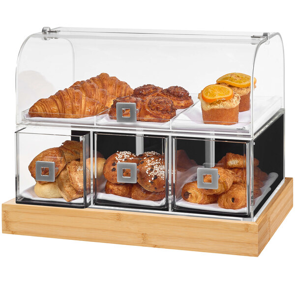 Rosseto BD141 Acrylic Bakery Case with Bamboo Base