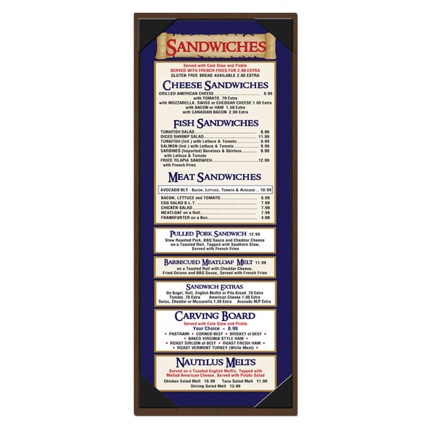 Menu Solutions PIXBRD-BD Hardboard 4 1/4" x 14" Customizable Menu Board ...