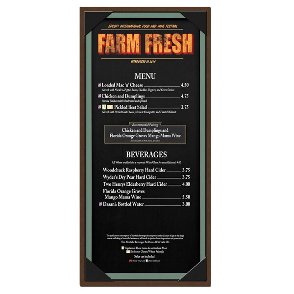 Menu Solutions PIXBRD-BA Hardboard 4 1/4" x 11" Customizable Menu Board ...