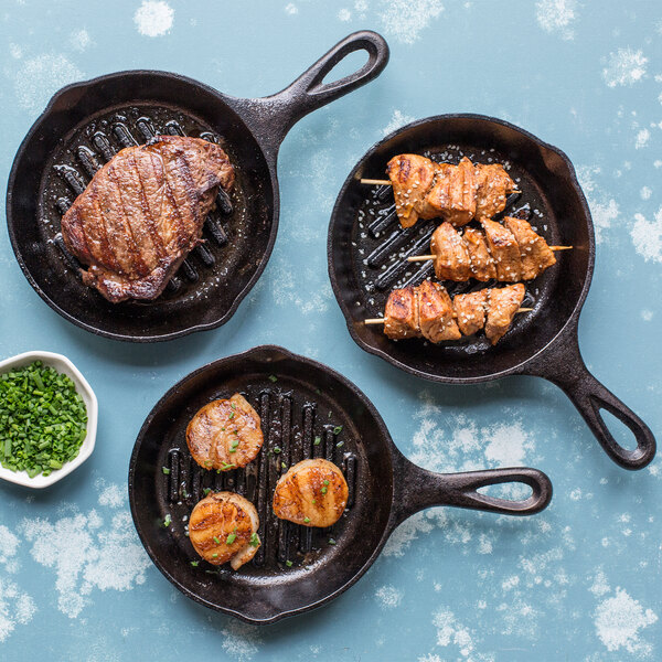 Lodge L3GP 6 1/2" Pre-Seasoned Cast Iron Grill Pan