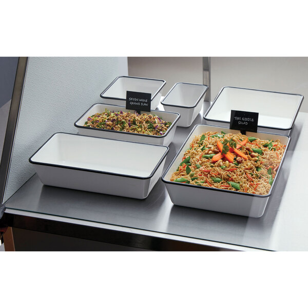 American Metalcraft MRCW10 Endurance 64 oz. Rectangular Black Rimmed ...