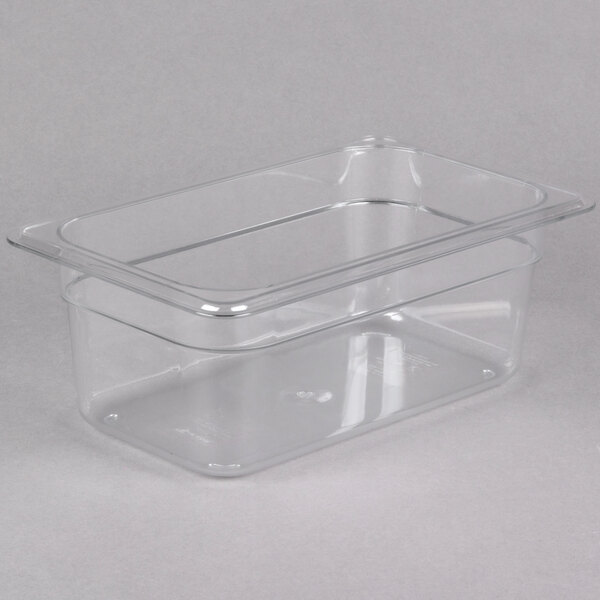 Carlisle 3068107 StorPlus 1/4 Size Clear Polycarbonate Food Pan - 4" Deep