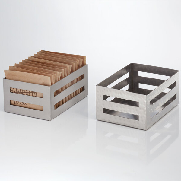 American Metalcraft SPC 3 1/2" x 2 1/2" Rectangular Satin Stainless ...