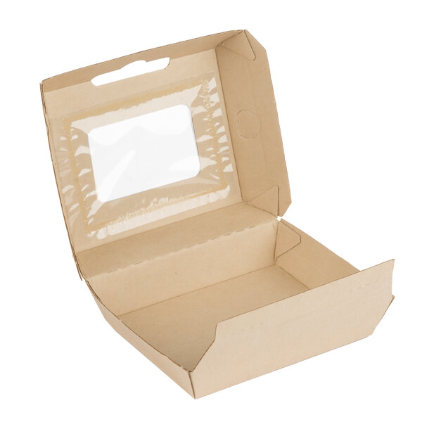 Bagcraft NFN-F542RQVMWF Eco-Flute 5" x 4" x 2" Corrugated Clamshell ...