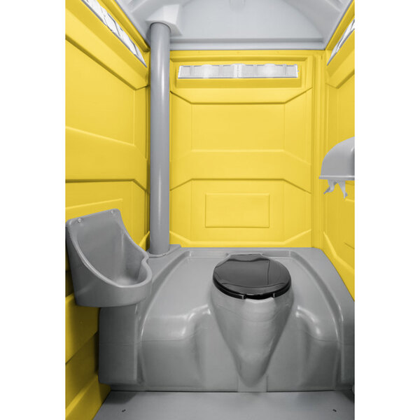 PolyJohn PJN3-1009 Yellow Portable Restroom with Translucent Top ...