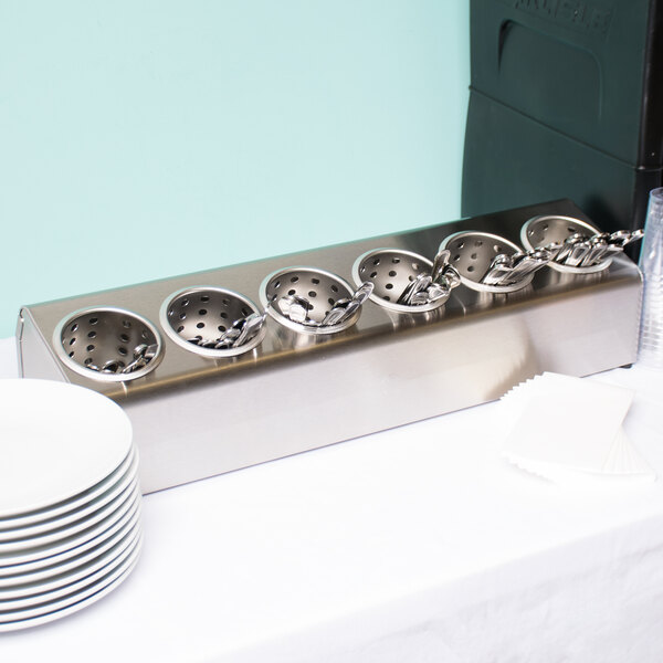 Steril-Sil LTC-6 In-Line Countertop Stainless Steel 6-Cylinder Flatware ...