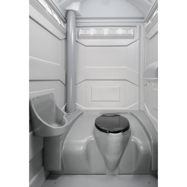PolyJohn PJN3-1007 Light Gray Portable Restroom with Translucent Top ...