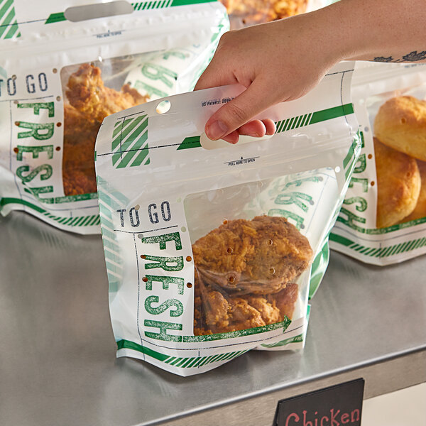 Innopak To Go Fresh 2-4 Piece Small Fried Chicken / Hot Food Bag - 250/Case