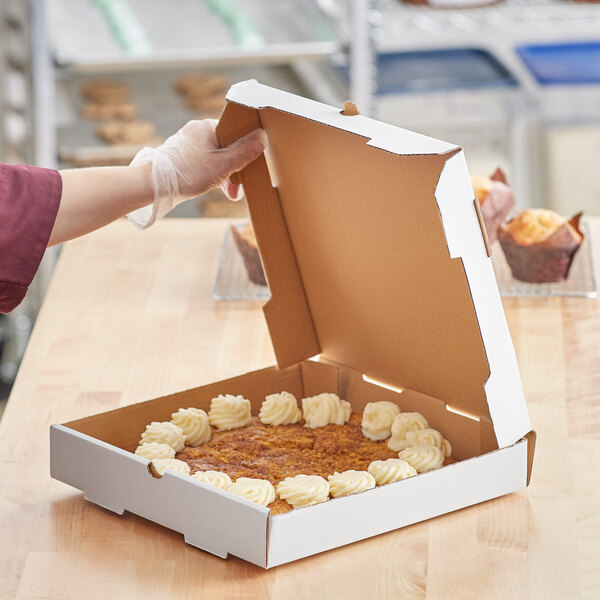 12" x 12" White Corrugated Pizza Boxes - 50/Bundle