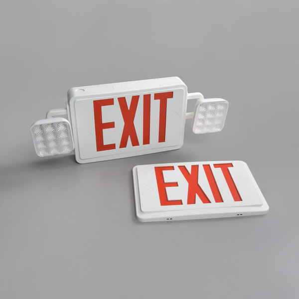 Lavex Remote Capable Red LED Exit Sign / Emergency Light Combo with ...
