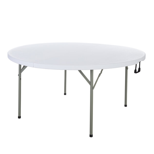 Lancaster Table & Seating 60" Round Heavy-Duty Granite White Plastic Bi ...