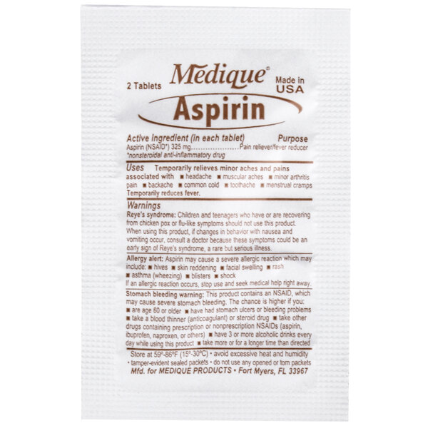Medique 11664 Aspirin Tablets - 24/Box