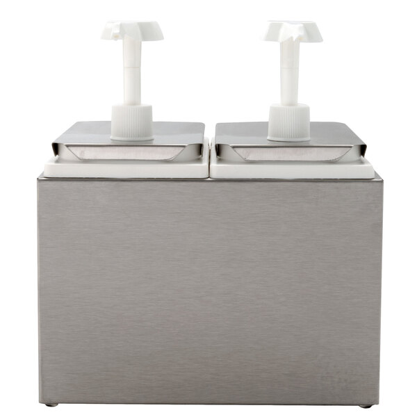 Carlisle 38502 5 Qt. Condiment Dispenser Rail with 2 Standard Pumps