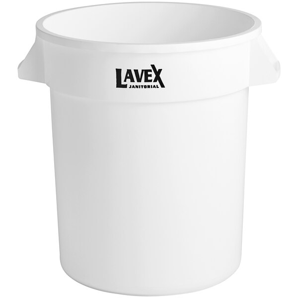 Lavex 20 Gallon White Round Commercial Trash Can