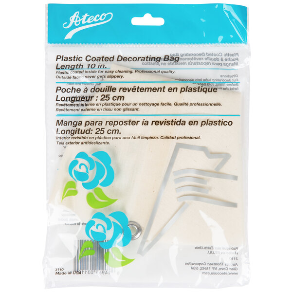 Ateco 10" Plastic-Coated Reusable Canvas Pastry Bag 3110