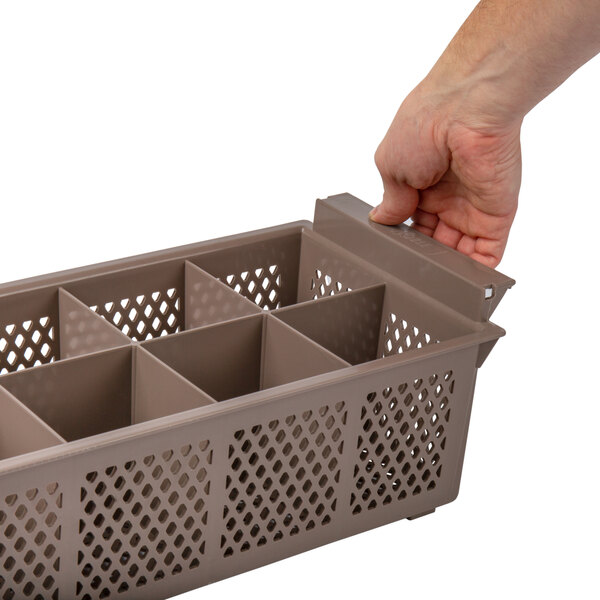 Noble Products 8 Compartment Half Size Brown Flatware Rack without Handles