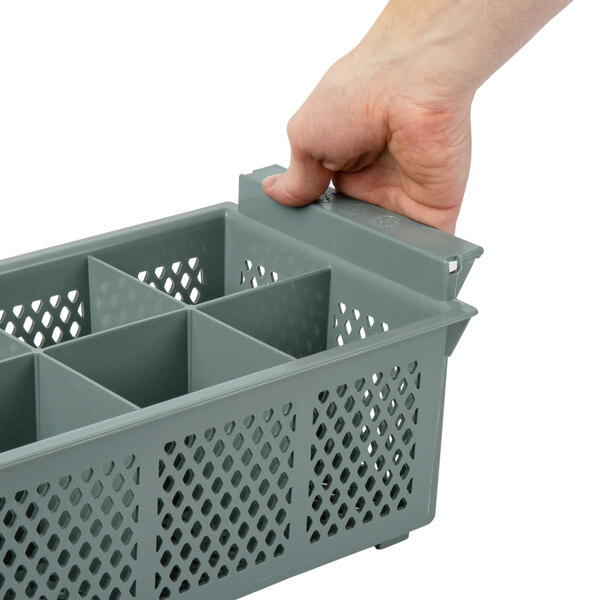 Noble Products 8 Compartment Half Size Grey Flatware Rack without Handles