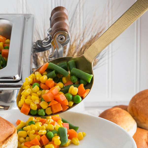 American Metalcraft GVHSS 13 1/4" Hammered Gold Vintage Slotted Spoon