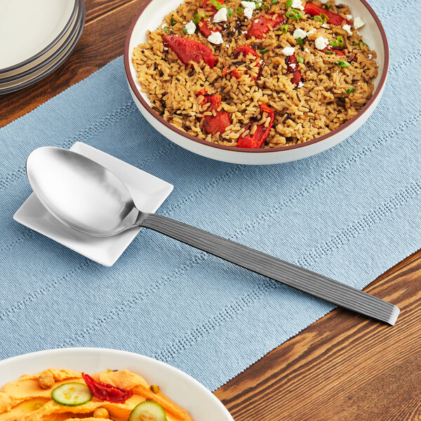 American Metalcraft WVASP 13 1/4" Wavy Aged Stainless Steel Solid Spoon