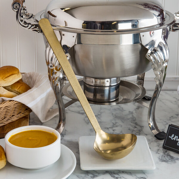 American Metalcraft GVHL 3.5 oz. Hammered Gold Vintage Ladle