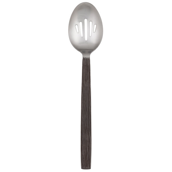 American Metalcraft WVASS 13 1/4" Wavy Aged Stainless Steel Slotted Spoon