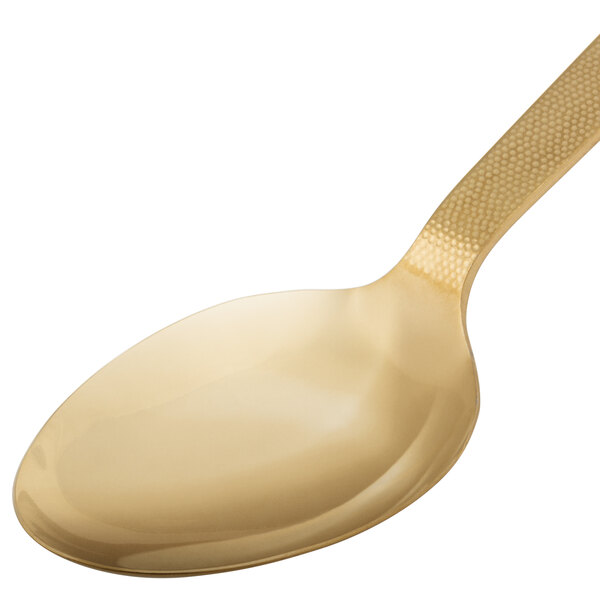 American Metalcraft GVHSP 13 1/4" Hammered Gold Vintage Solid Spoon