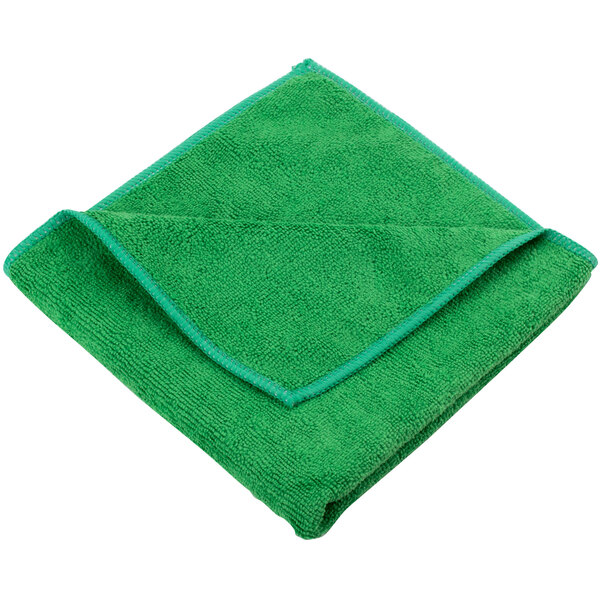 Unger MC400 SmartColor MicroWipe 16" x 16" Green Light-Duty Microfiber ...