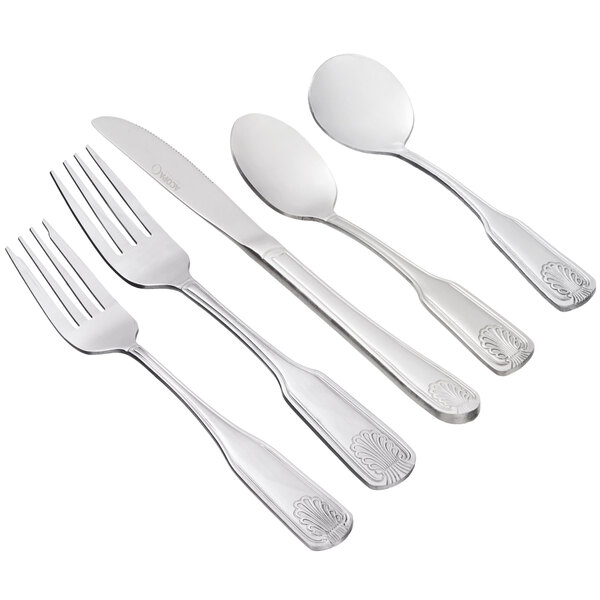 Acopa Atglen 18/0 Stainless Steel Medium Weight Flatware Set with ...