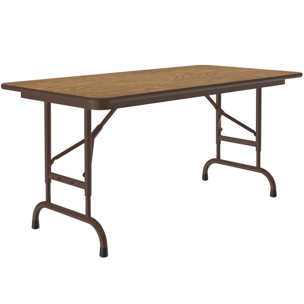 Correll 24" x 48" Medium Oak Light Duty Melamine Adjustable Height ...