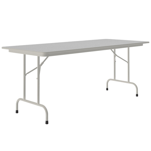 Correll 30" x 60" Gray Granite Light Duty Melamine Folding Table with ...