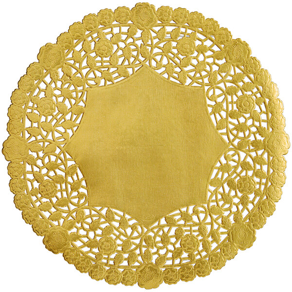 10" Gold Foil Lace Doily - 500/Case
