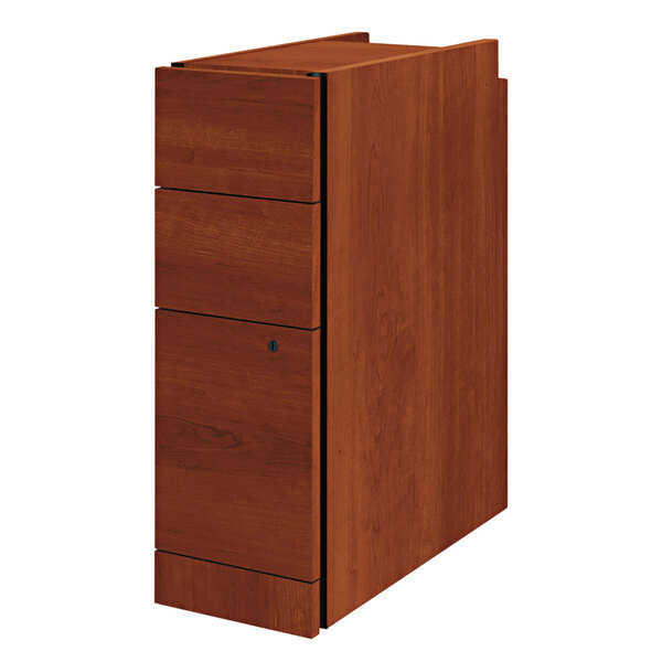HON 105093CO 10500 Series Cognac Laminate Three-Drawer Narrow Pedestal ...