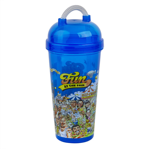 32 oz. Assorted Color "Fun at the Fair" Tizzeroo Souvenir Cup with Lid ...