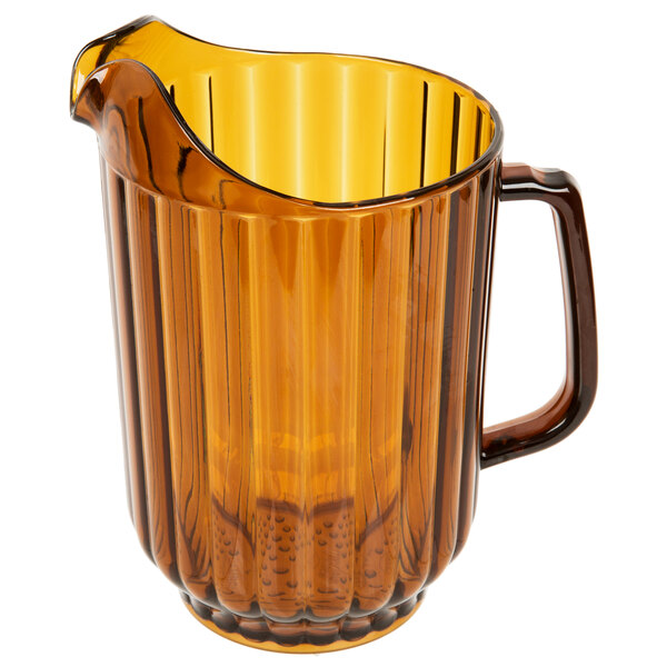 Cambro P600CW153 Camwear 60 oz. Amber Plastic Pitcher