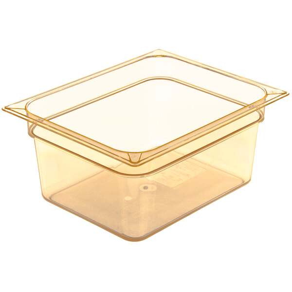 Carlisle 10422B13 StorPlus 1/2 Size Amber High Heat Plastic Food Pan ...