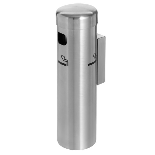 Lavex 12 3/4" Stainless Steel Wall Mounted Cigarette / Ash Receptacle